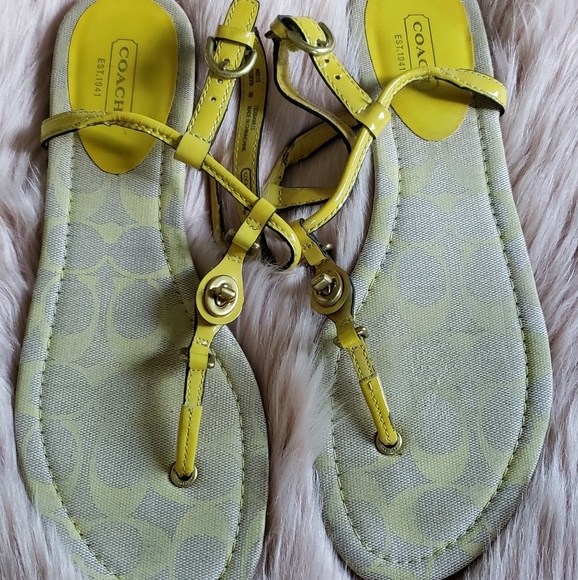 Coach | Shoes | Coach Yellow Sandal | Poshmark